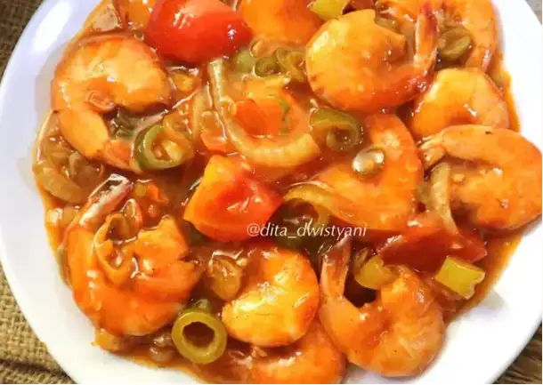 Resep Udang Saus Padang Bunga Bawang - Orami Recipes